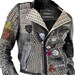 Women Heavy Metal Long Studs Jacket, Personalized Real Leather Pink ...