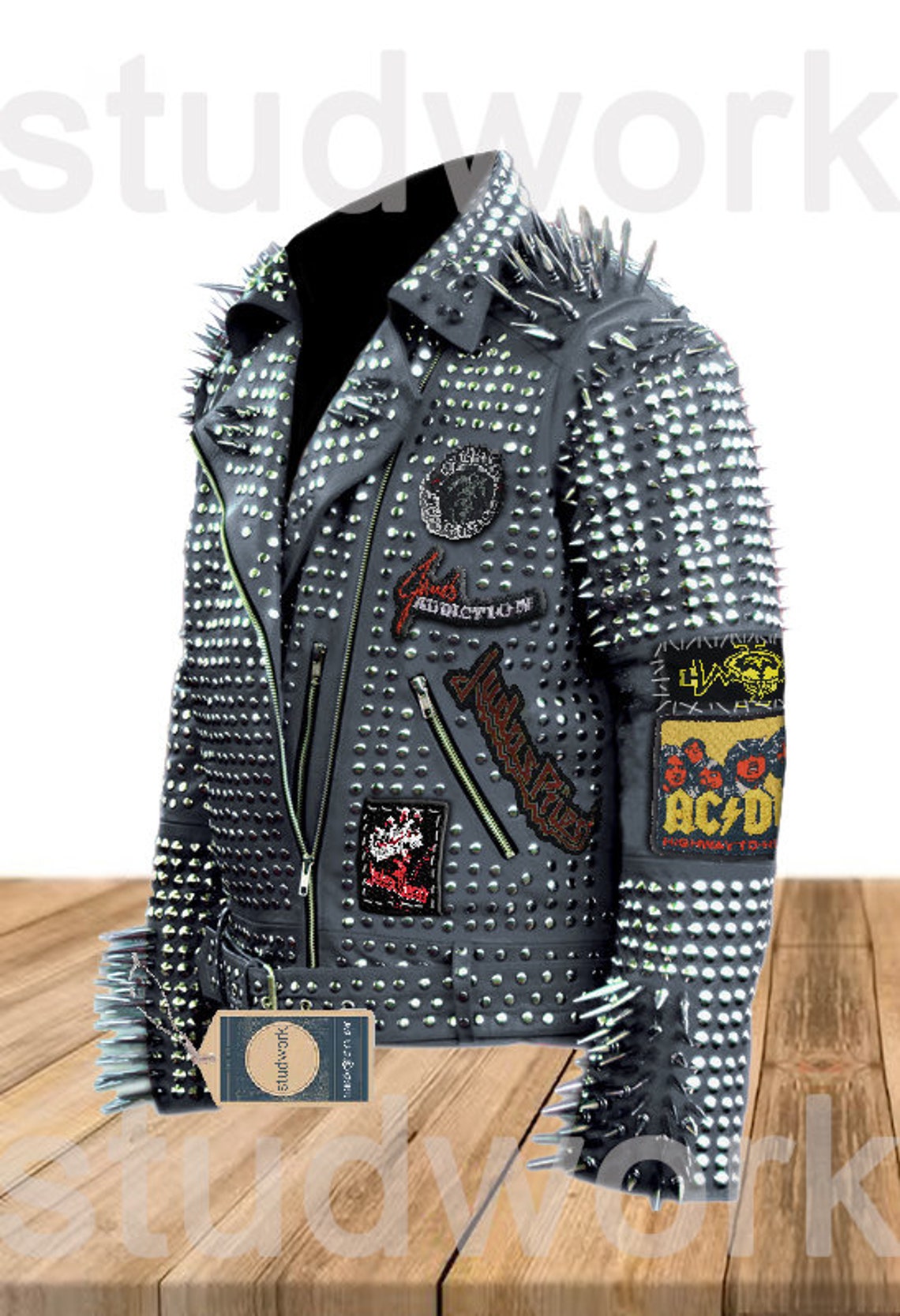 Spiked Jacket Men Gothic, Steampunk Studwork Jacket, Punk Rock Fashion ...