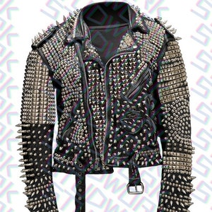 Steampunk Gothic Jacket Genuine Leather, Punk Fashion, Punk Jacket ...
