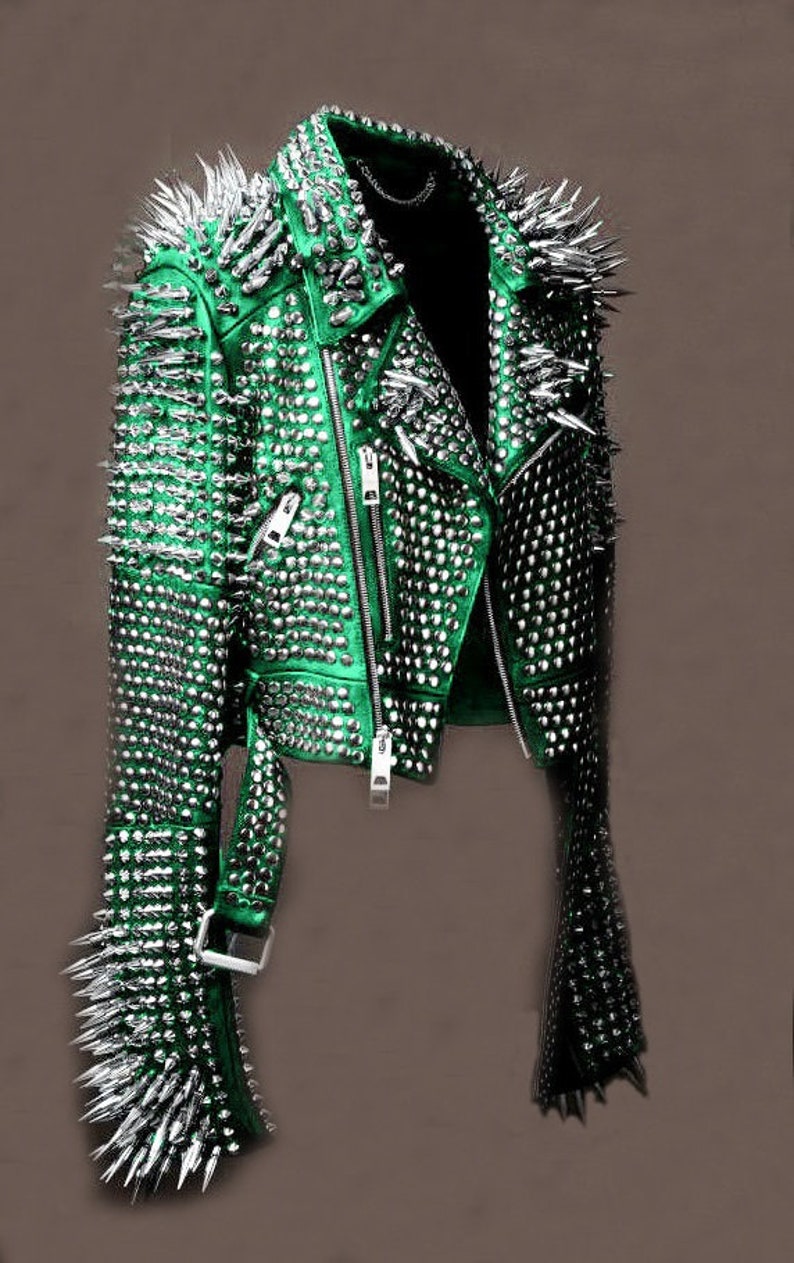 Women's Premium Quality Spiked Punk Leather Jacket Rockers - Etsy