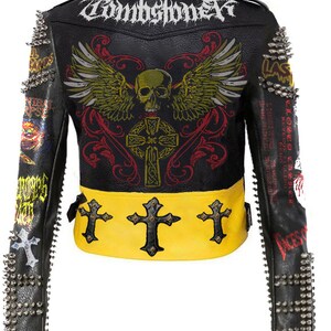 Biker's Silver Spiked Studded, Women's Club Wear Gothic Jacket ...