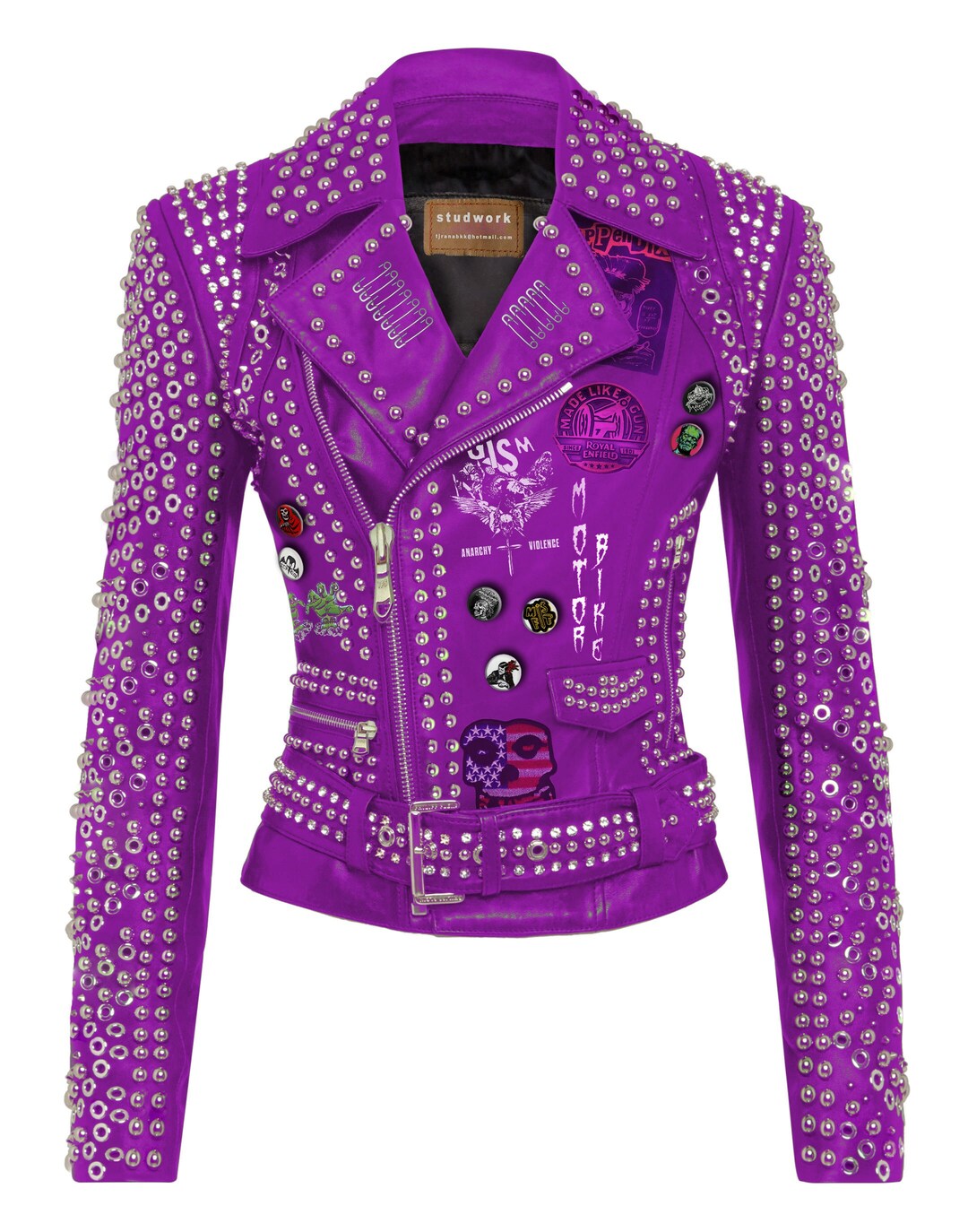 Biker's GISM Studded Fashion Leather, Women's Misfit Punk Rock Appendix ...