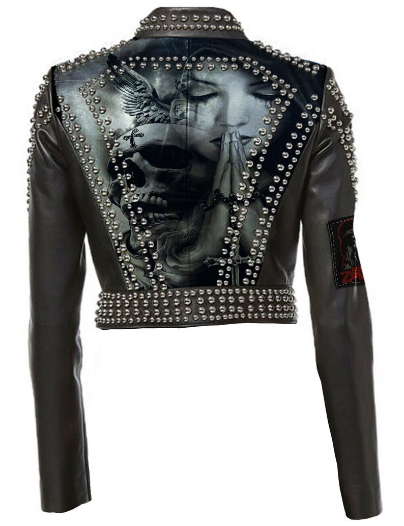 Party Wear Women Jacket Gothic, Steampunk Round Studs, Leather Fashion ...