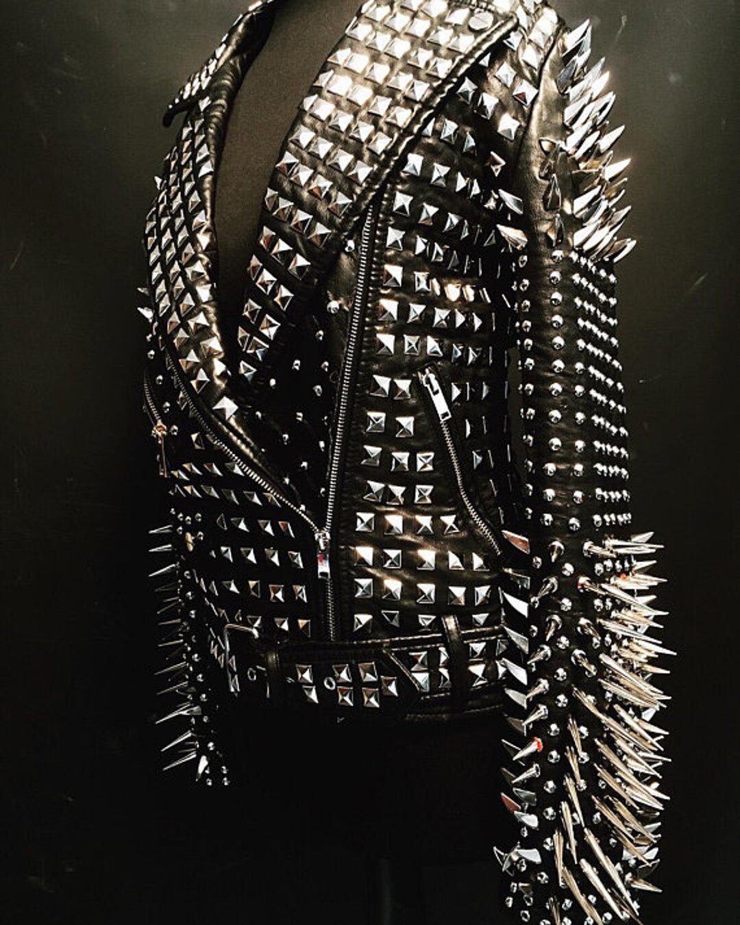 Made to Order Hell Raiser Leather Full Metal Studded Spiked Black Biker ...