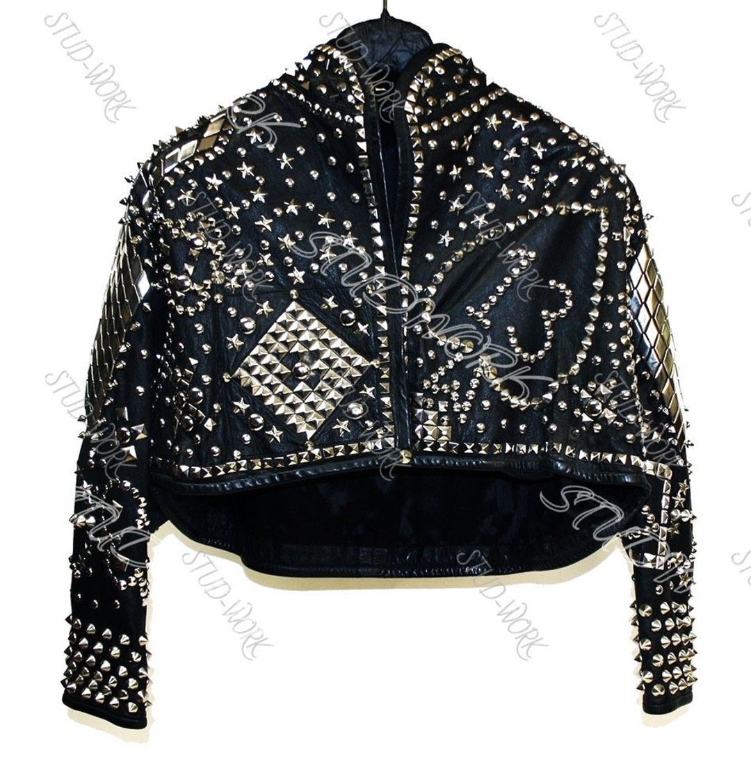 Handmade Women Weird Science Studded Jacket Multi Design Studded ...