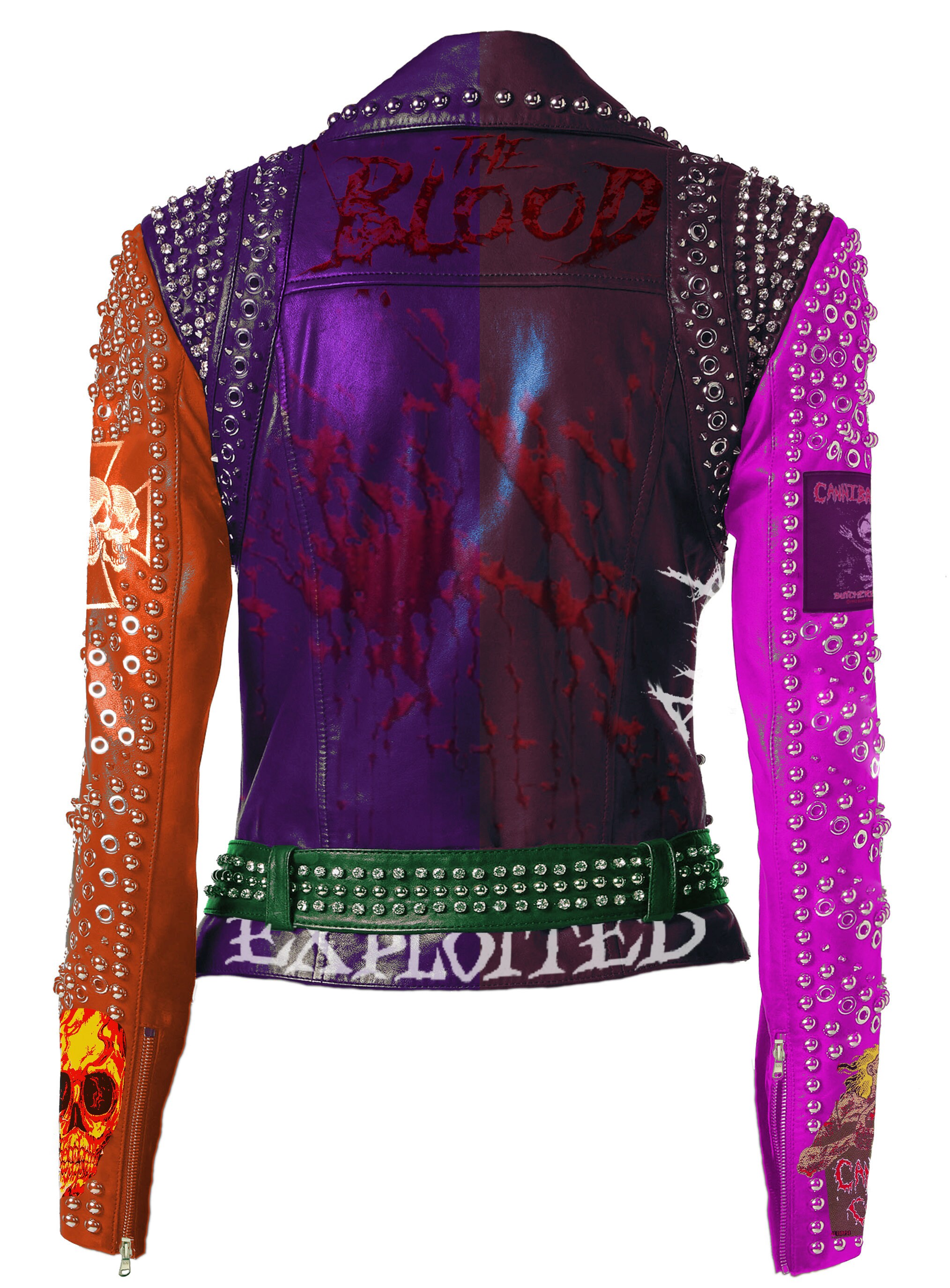 Cannibal Corpse Leather Gothic Outfit, Women's Multicolor Studded ...