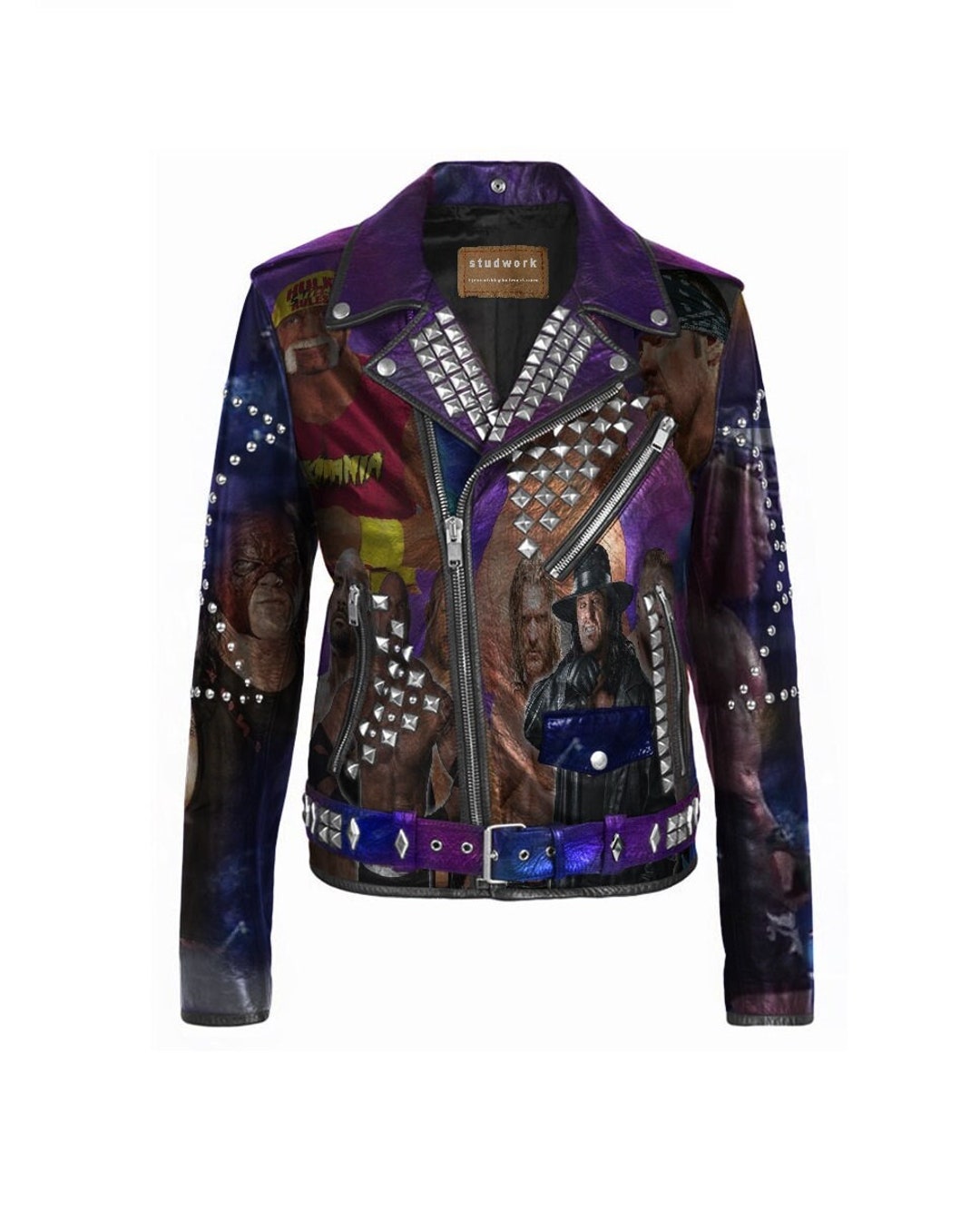 Wrestler's Men Clothing, WWF Legends Customize Leather, Studwork Jacket ...