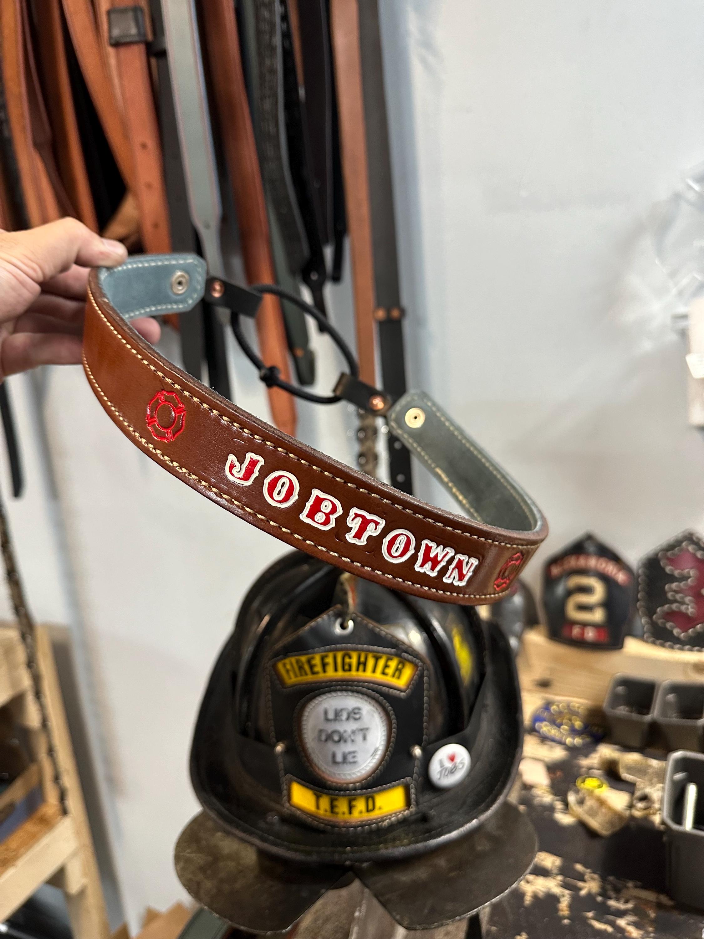 Custom Leather Firefighter Helmet Band - Etsy UK