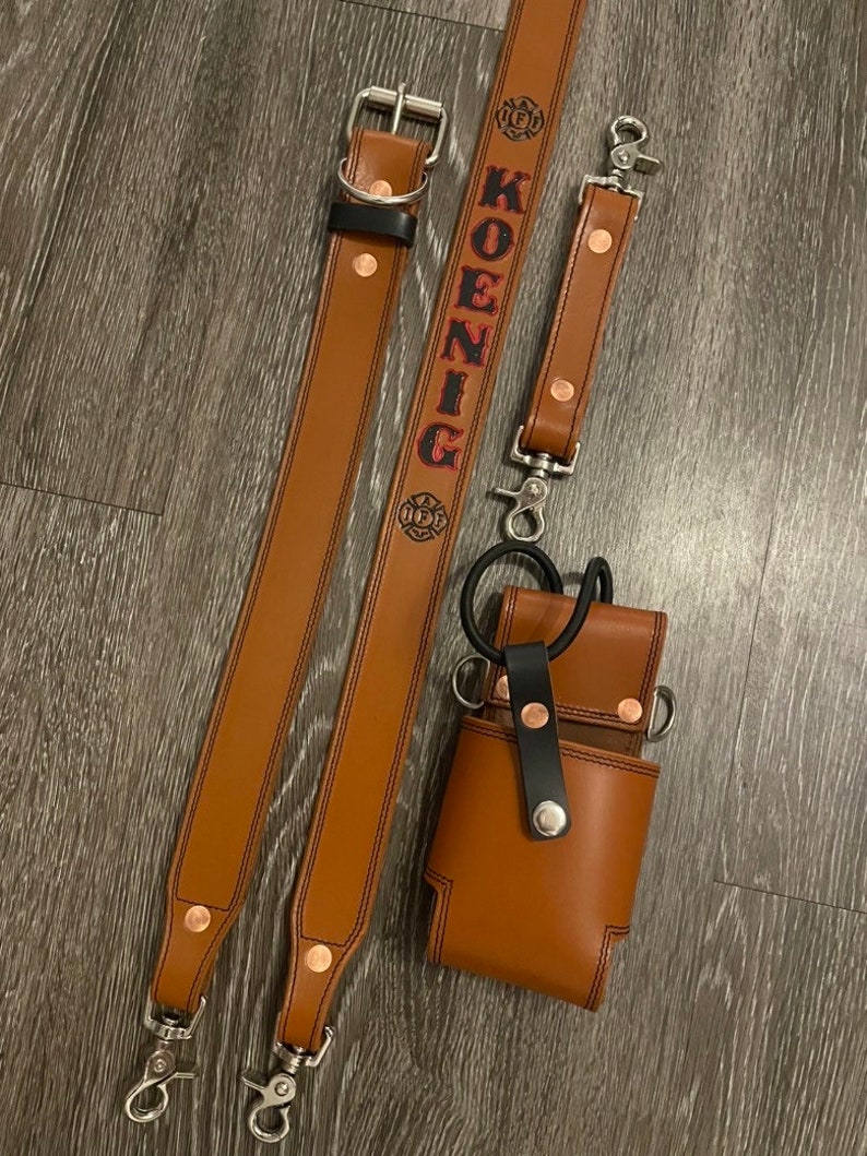 Firefighter Custom Leather Radio Strap custom Color - Etsy