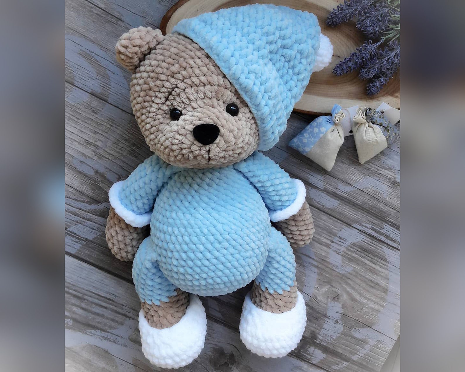 Amigurumi Teddy Bear In Pajamas Crochet Pattern Pdf Etsy