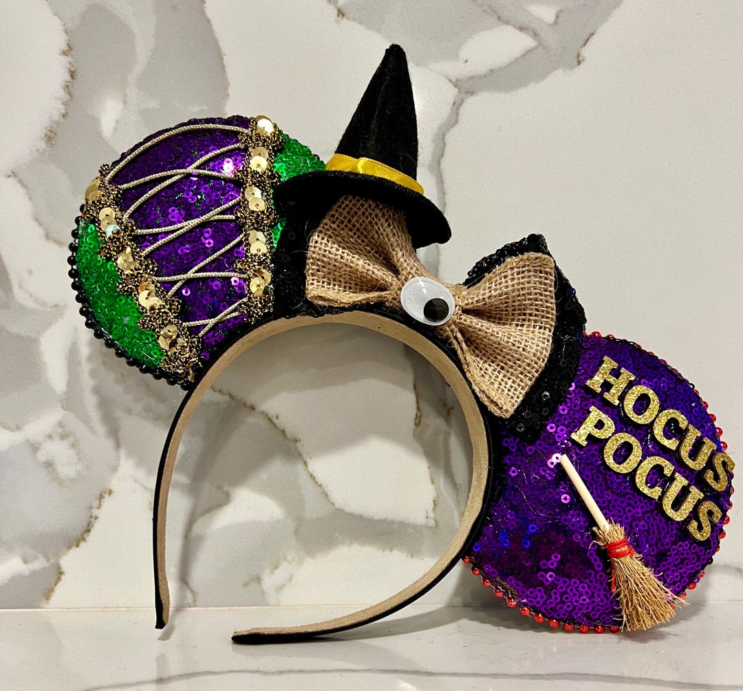 Hocus Pocus Inspired Purple, Gold and Green Halloween Witch Mouse Ears ...