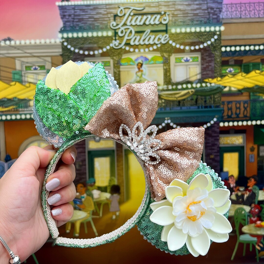 Tiana Mouse Ears: Princess and the Frog, Sequin Lotus Flower Tiara - Etsy