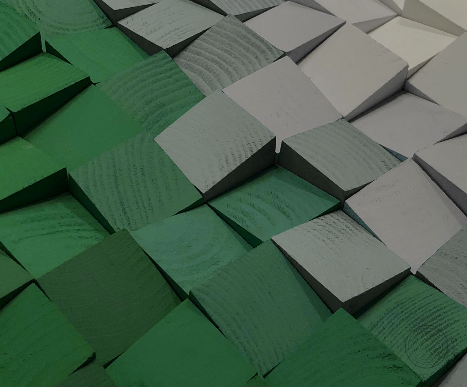 Emerald Green Wood Wall Art Panel iceland, Ombre Home Decor for Bedroom ...