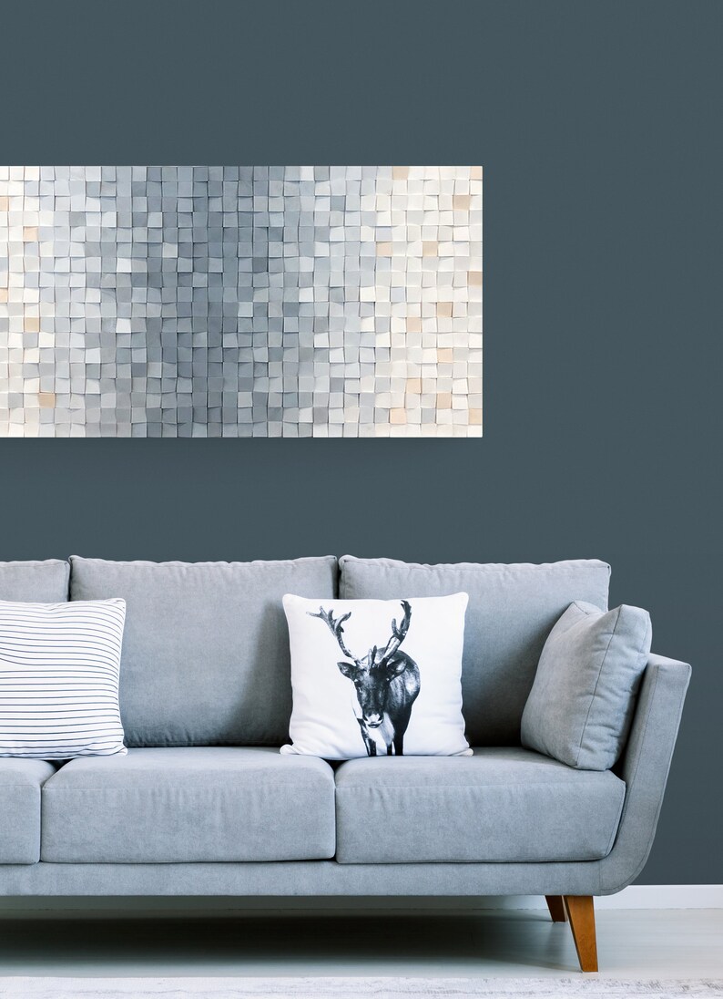 Large Mosaic Wood Wall Sound Diffuser Art Panel, Acoustic Wall Panel ...