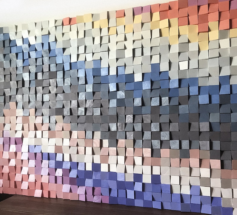 Large Wood Wall Sound Diffuser Art Acoustic Panel flow, Geometric Wood ...