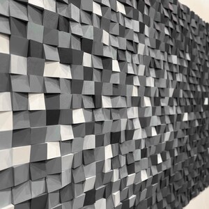 Acoustic Panel - Gray Wood Sound Diffuser - 3d Wall Panels - Large Wood ...