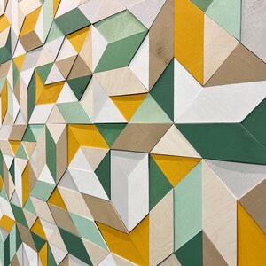Green Wood Wall Art 3D Acoustic Panel & Sound Diffuser for Modern ...