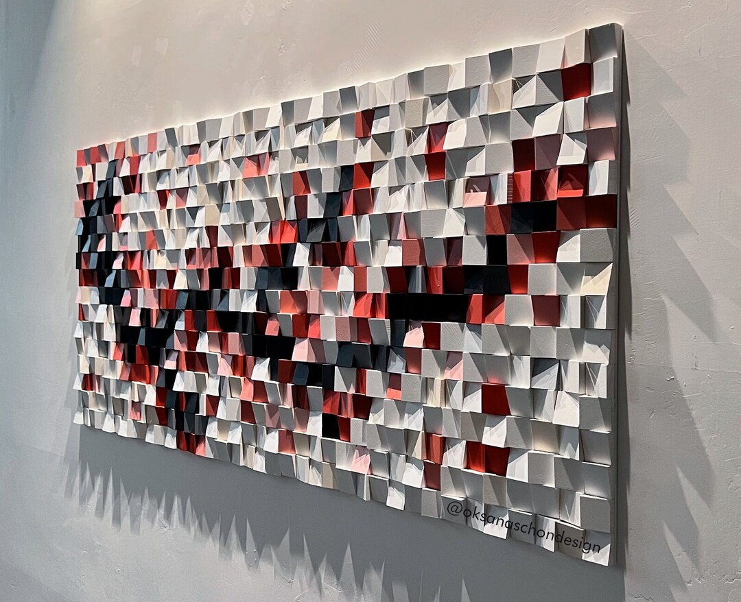 Japandi Wood Wall Art Decor sakura, Reclaimed Wood Wall Sound Diffuser ...