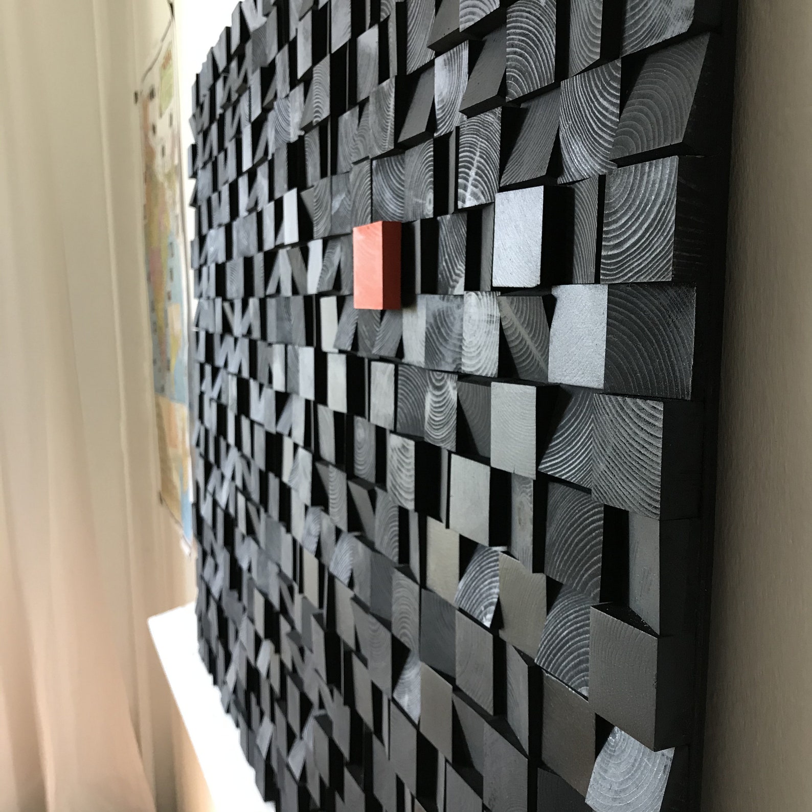 Black Large Wood Sound Diffuser Acoustic Panel Wall Art - Etsy