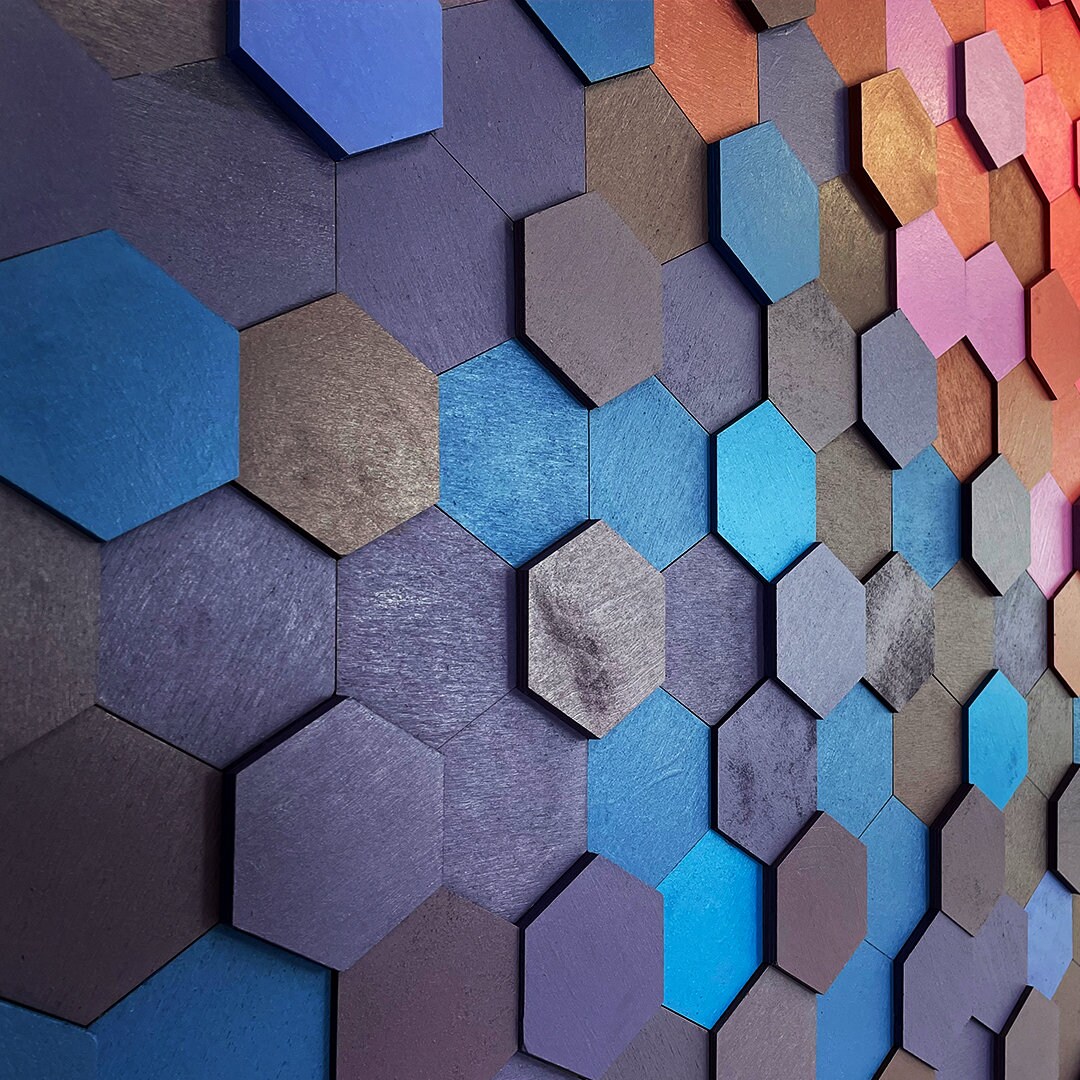 Purple Pink Wood Wall Sound Diffuser Acoustic Panel Art 3D - Etsy