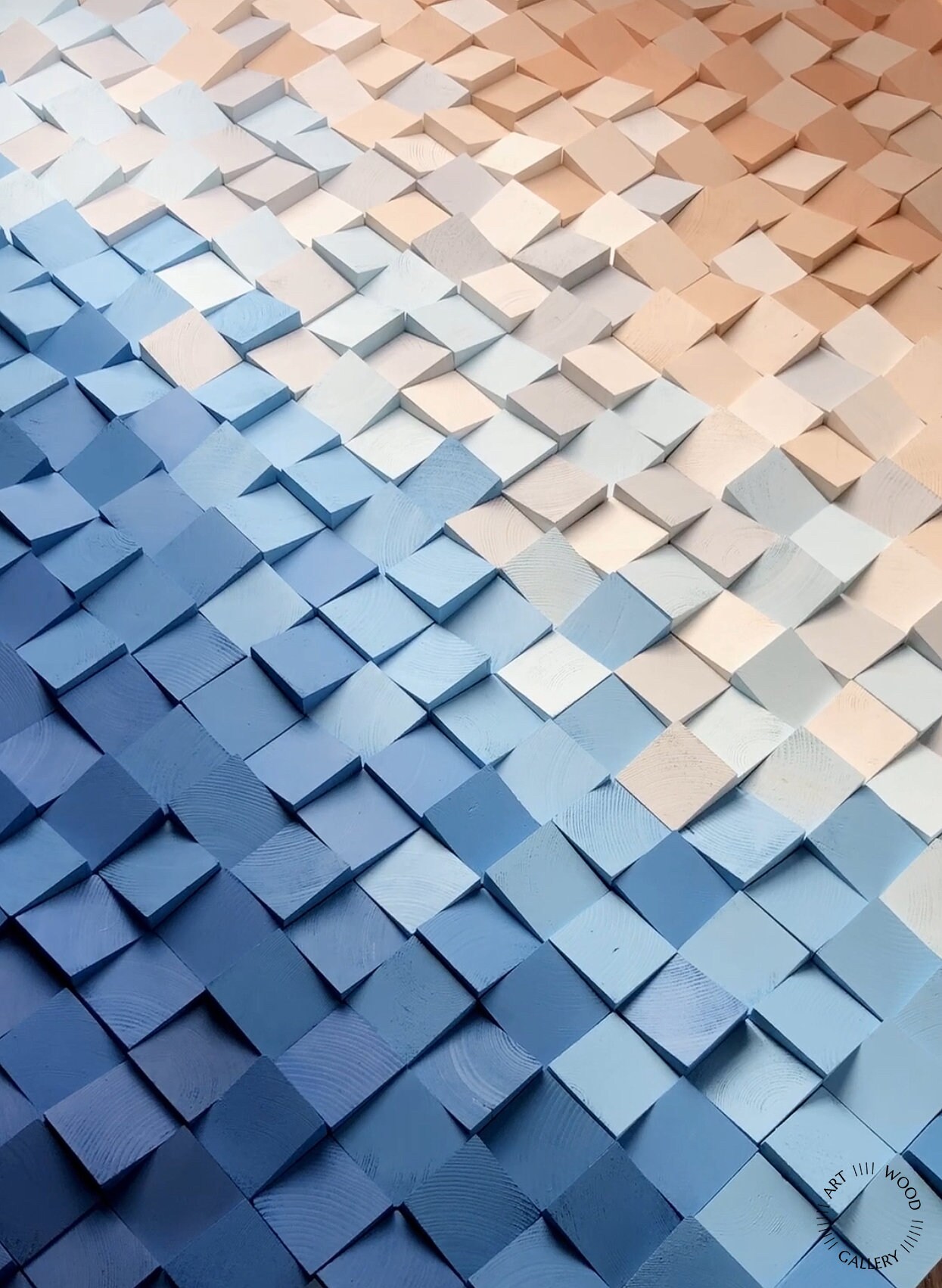 Navy Light Blue Ombre Wood Wall Sound Diffuser Acoustic Panel - Etsy