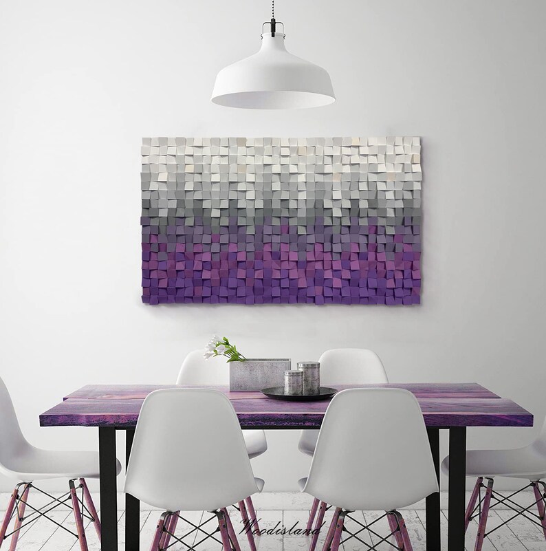 Large Wood Wall Geometric Sound Diffuser Acoustic Panel Art, 3D Mosaic ...