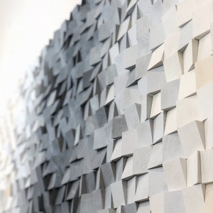 Large Mosaic Wood Wall Sound Diffuser Art Panel, Acoustic Wall Panel ...
