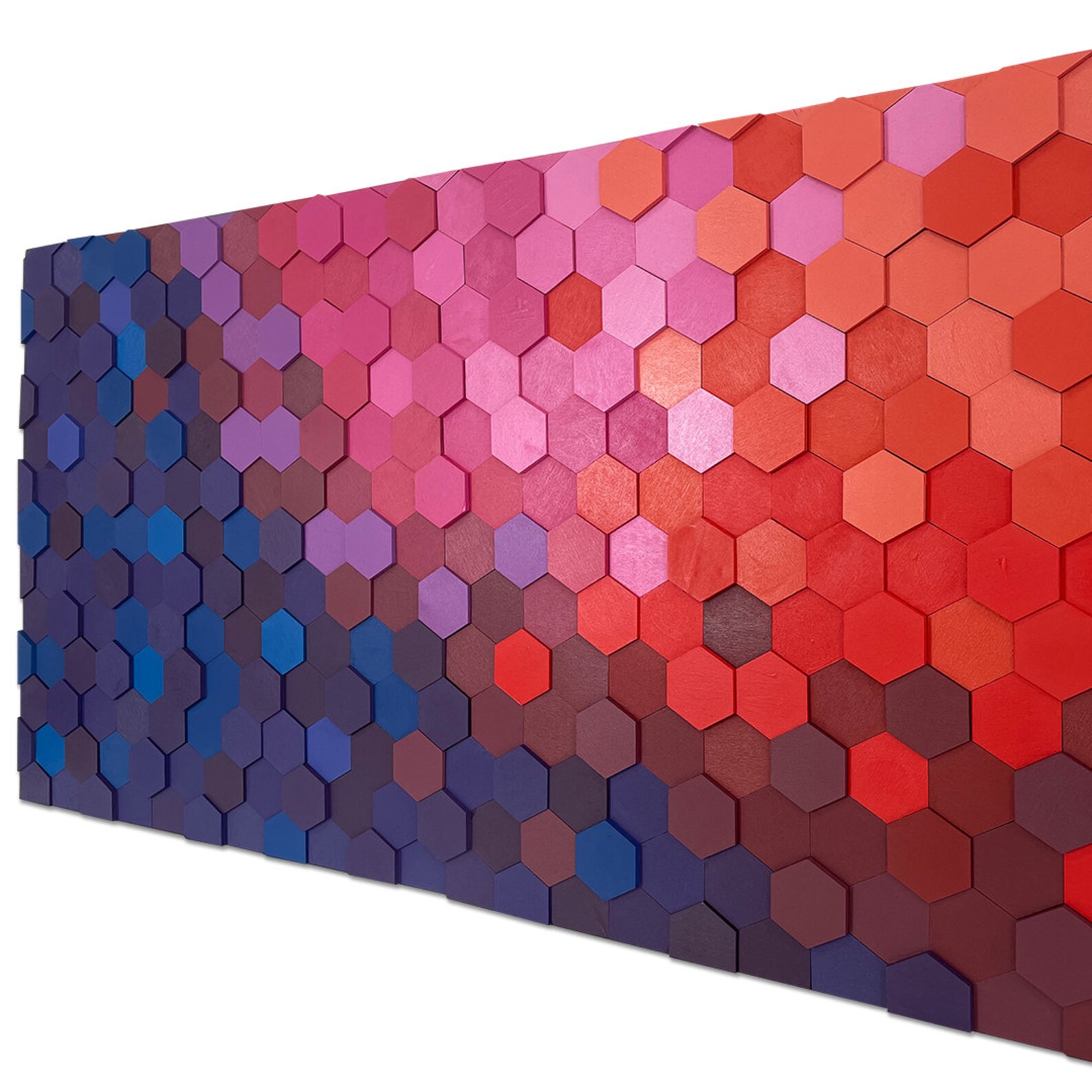 Purple Pink Wood Wall Sound Diffuser Acoustic Panel Art 3D - Etsy