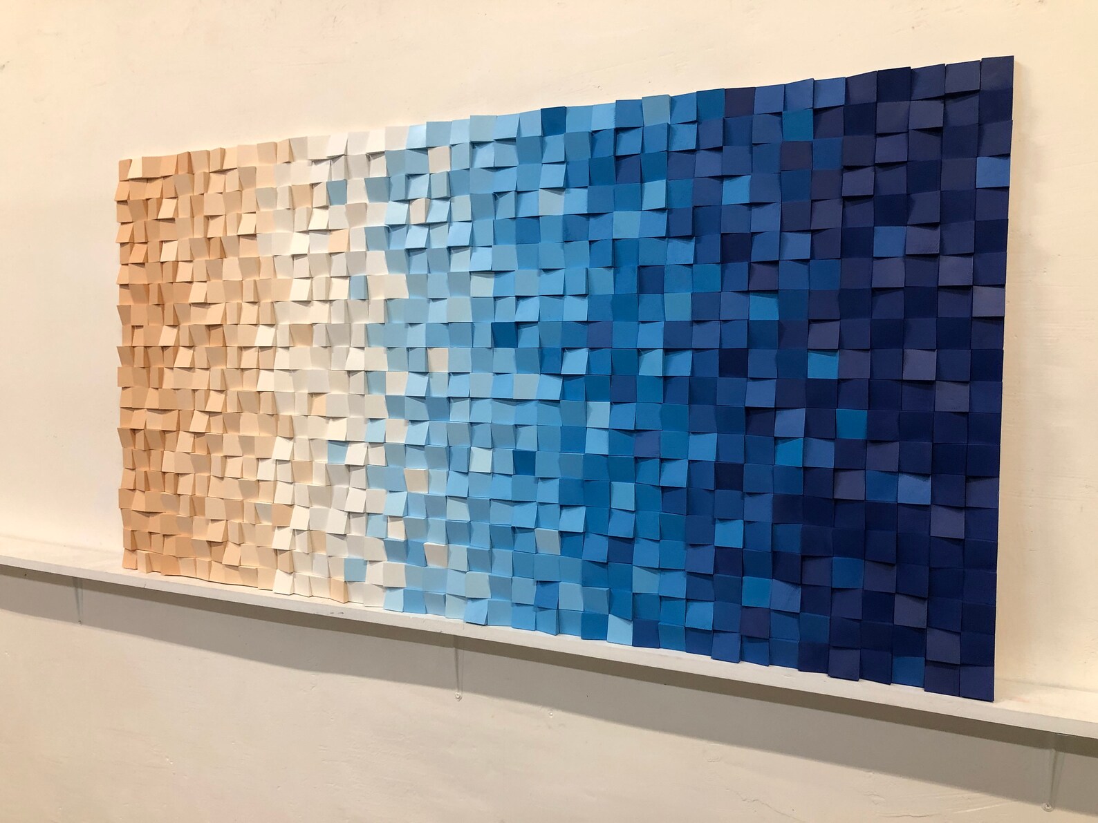 Navy Light Blue Ombre Wood Wall Sound Diffuser Acoustic Panel - Etsy