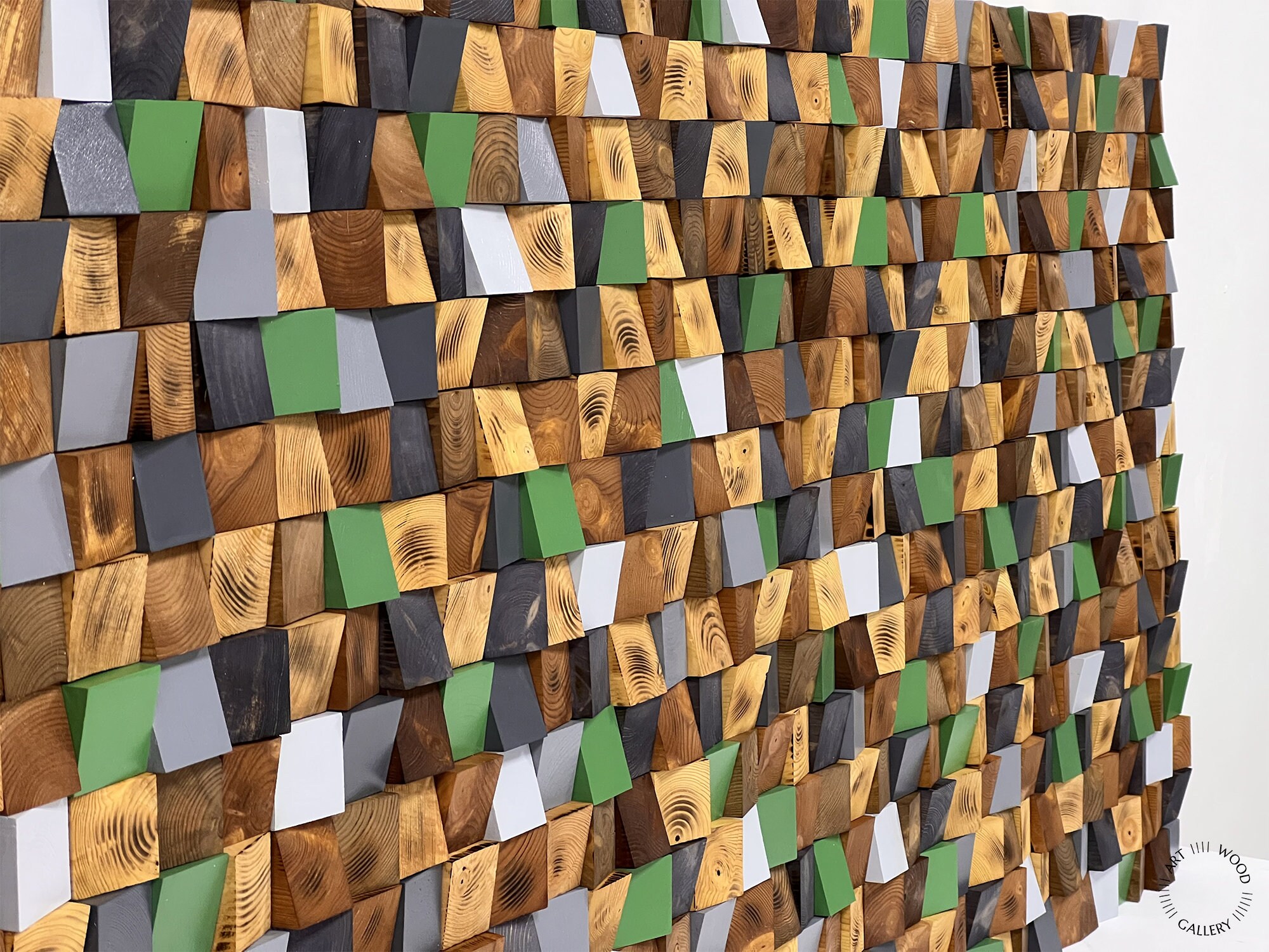 Large Wooden Wall Sound Diffuser Acoustic Panel Art WOODLAND, 3d Mosaic ...