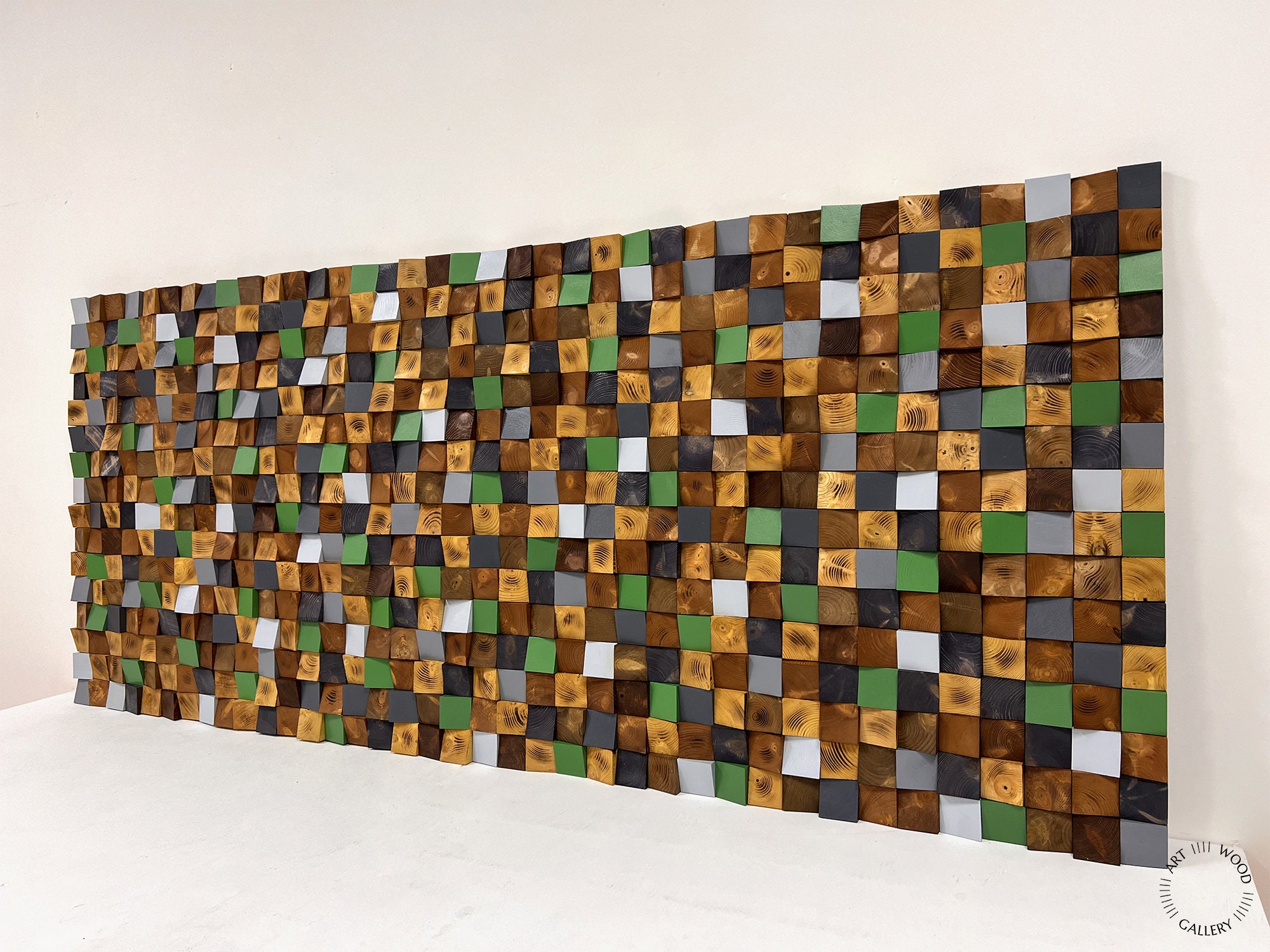 Large Wooden Wall Sound Diffuser Acoustic Panel Art WOODLAND, 3d Mosaic ...