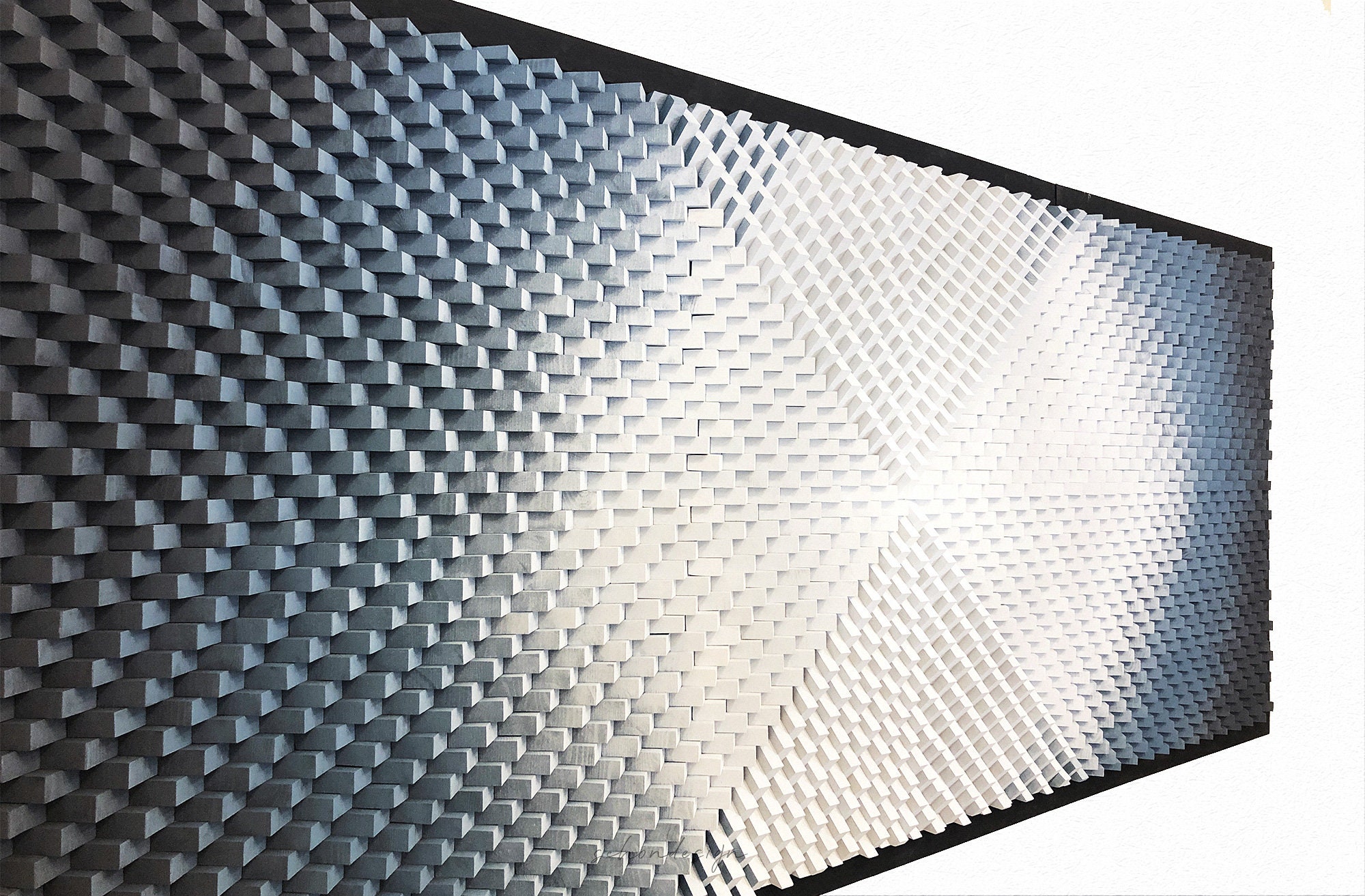 Extra Large Wood Sound Diffuser Acoustic Wall Panel Art SNOWSHTORM, 3d ...