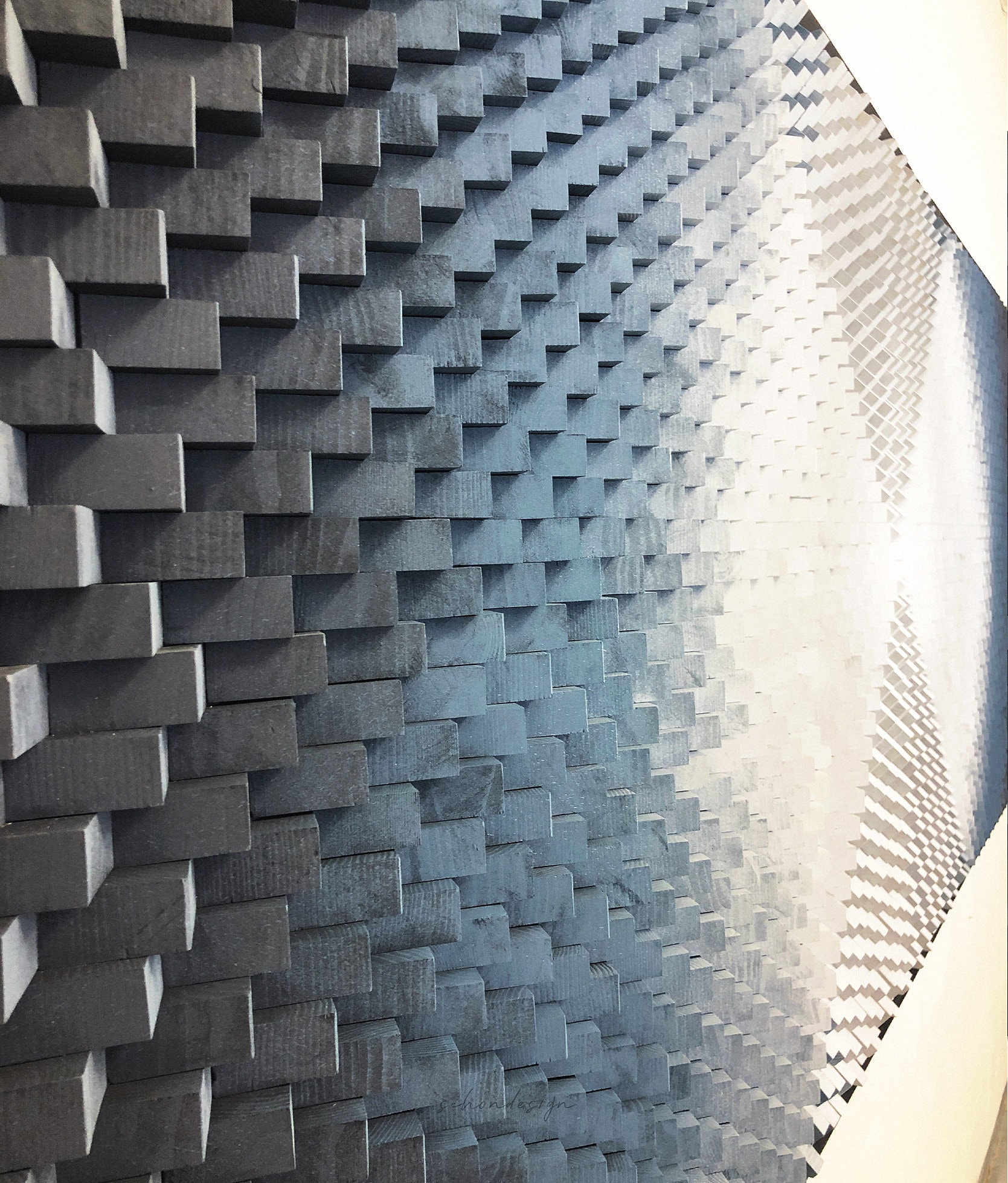 Extra Large Wood Sound Diffuser Acoustic Wall Panel Art SNOWSHTORM, 3d ...