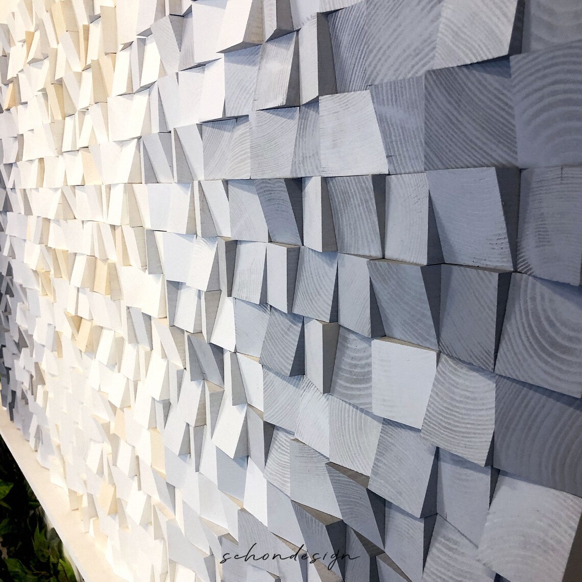 Large Wood Wall Sound Diffuser Acoustic Panel Art, 3d Mosaic Wood Block ...