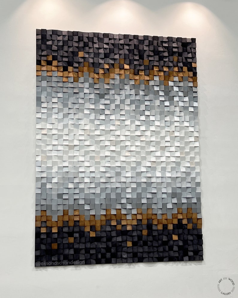 Large Geometric Wood Wall Art Sound Diffuser Acoustic Panel HOMEY. Wood ...