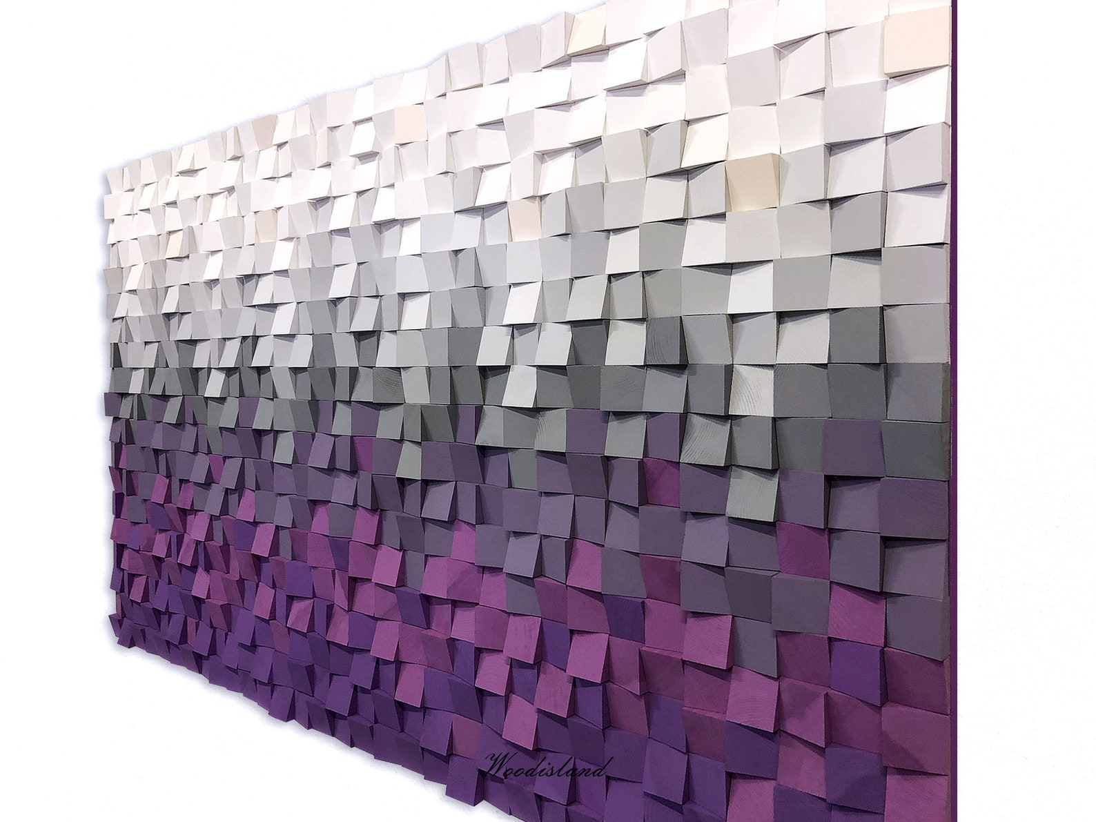 Large Wood Wall Geometric Sound Diffuser Acoustic Panel Art, 3D Mosaic ...