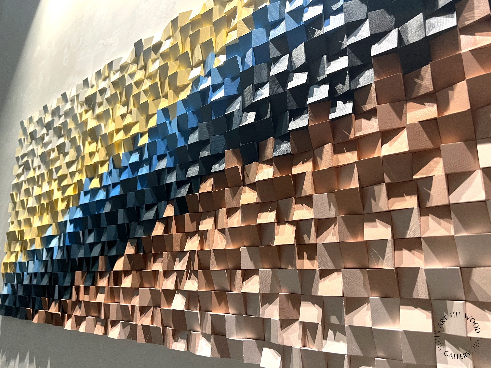 Wood Wall Sound Diffuser Acoustic Panel Art CALIFORNIA 3d - Etsy