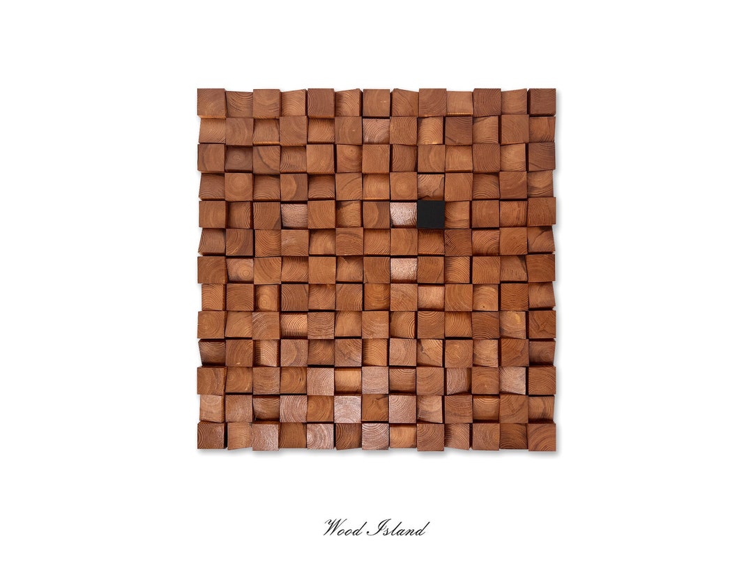 Reclaimed Wood Wall Sound Diffuser Acoustic Panel Art, 3D Mosaic Wood ...