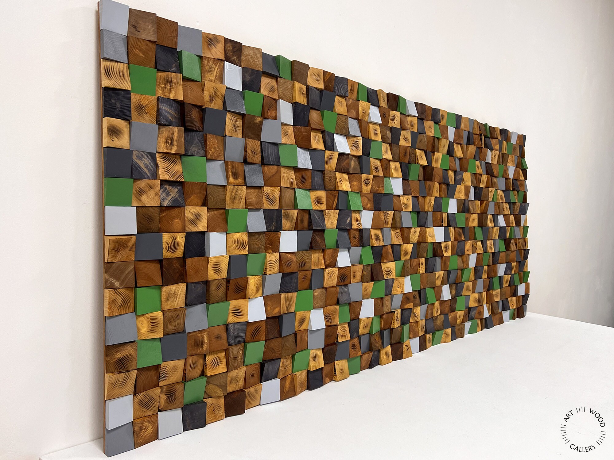 Large Wooden Wall Sound Diffuser Acoustic Panel Art WOODLAND, 3d Mosaic ...