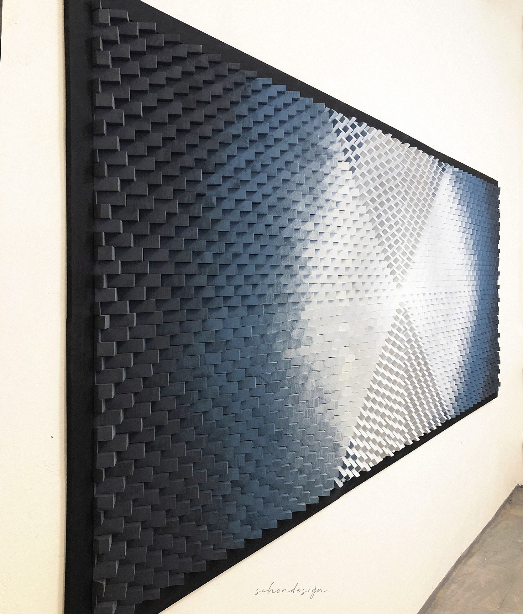 Extra Large Wood Sound Diffuser Acoustic Wall Panel Art SNOWSHTORM, 3d ...