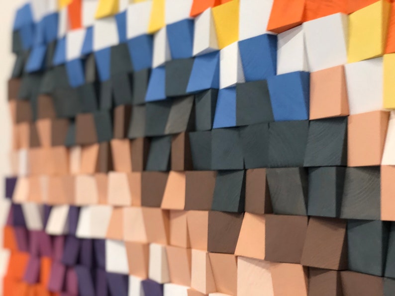 Large Wood Wall Sound Diffuser Art Acoustic Panel flow, Geometric Wood ...