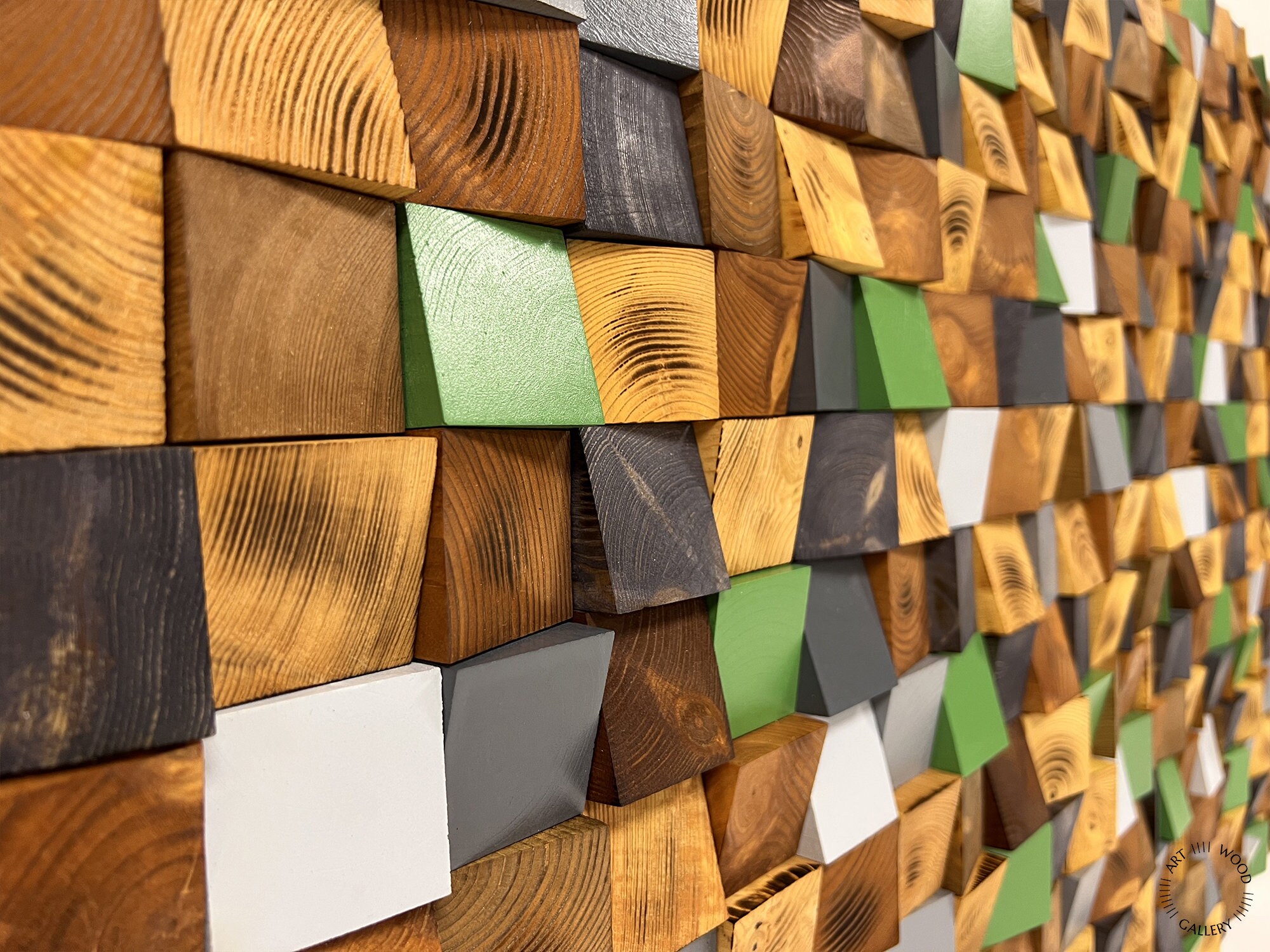 Large Wooden Wall Sound Diffuser Acoustic Panel Art WOODLAND, 3d Mosaic ...