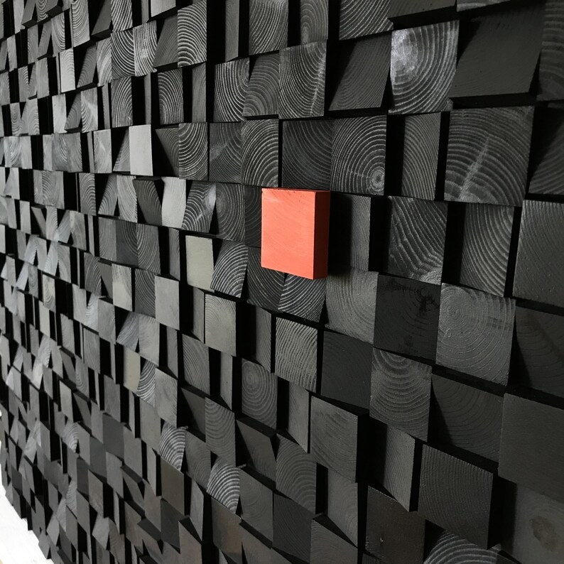 Black Large Wood Sound Diffuser Acoustic Panel Wall Art - Etsy