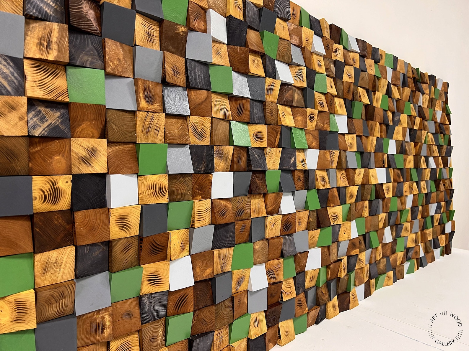 Large Wooden Wall Sound Diffuser Acoustic Panel Art WOODLAND, 3d Mosaic ...