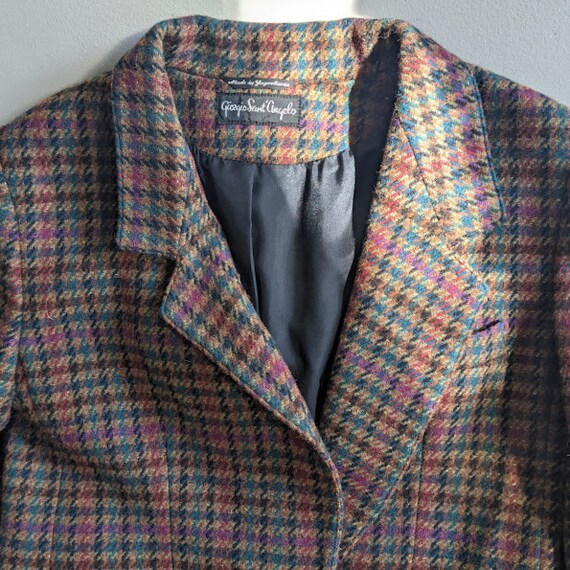 Retro Wool Peacoat, Herringbone Women's Overcoat, Mul… - Gem