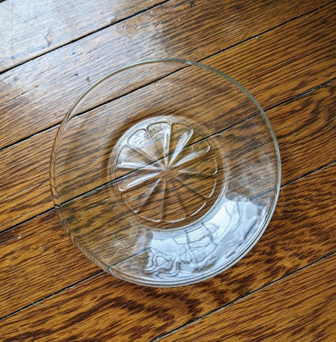 Retro Orange Slice Clear Glass Plates, Breakfast Plates, Set of Three ...
