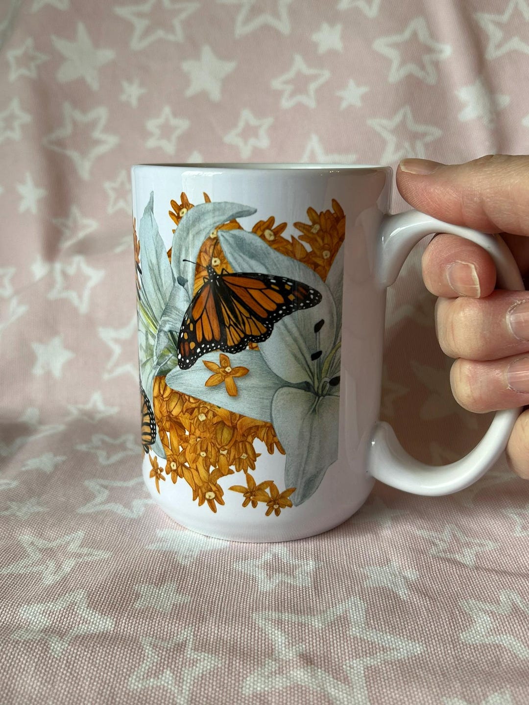 Monarch Butterfly Mug 15 Oz Large Coffee Cup With Orange Milkweed ...