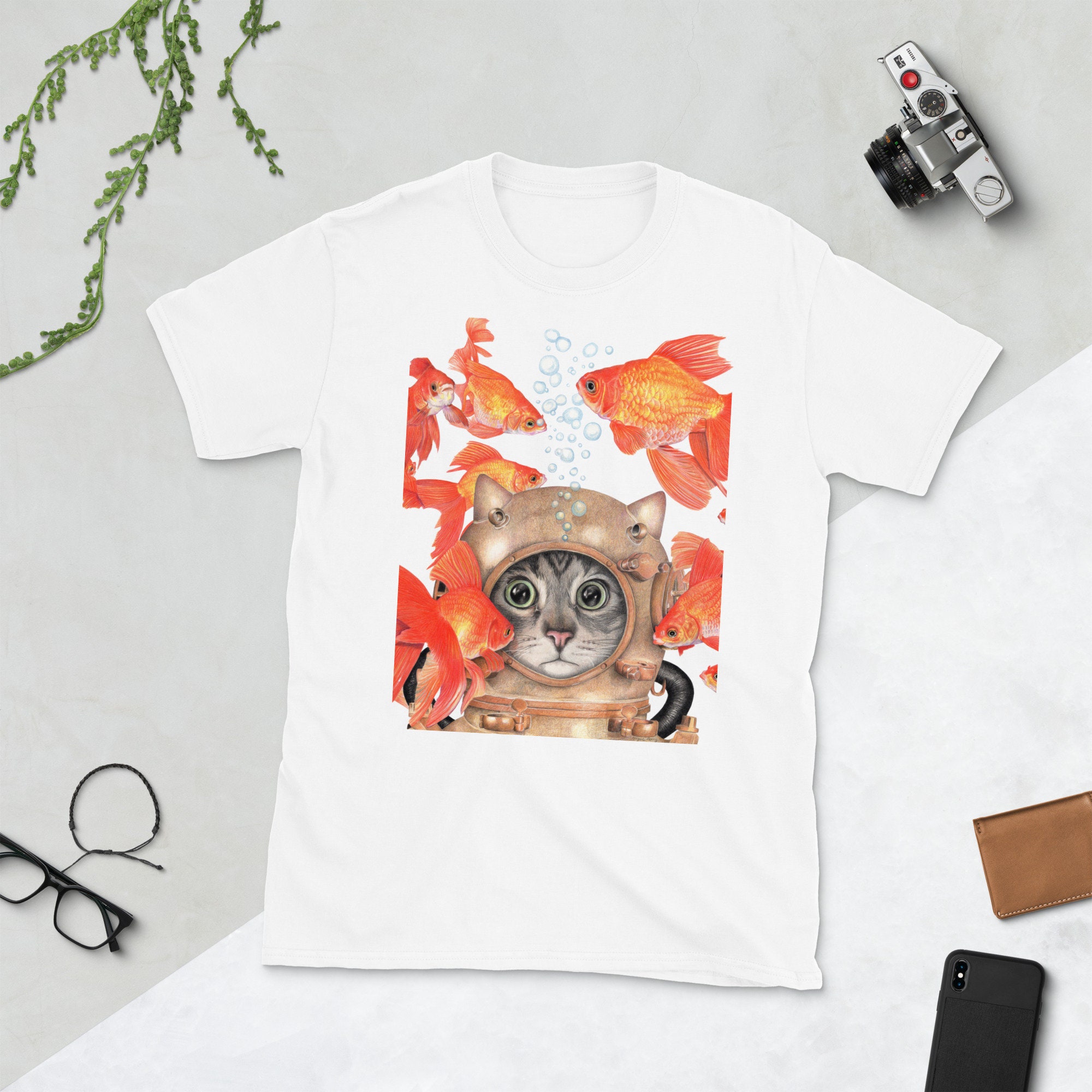 The Scuba Cat Original Color Pencil Drawing by Wendy Hogue - Etsy