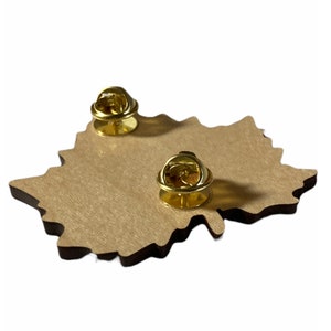 Maple Leaf Fall Statement Pin Fall Jewelry Wooden Nature Lapel Pin ...