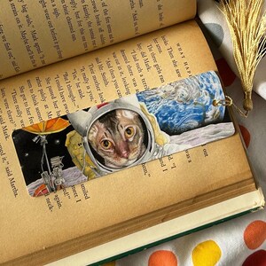 Adventurous Cat Bookmarks Set of 4 Laminated Cute N Curious Feline Page ...